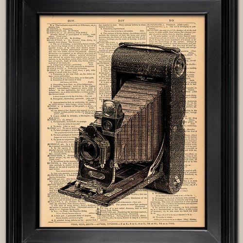 Antique Camera Dictionary Art Print Book Page Vintage Book - Etsy