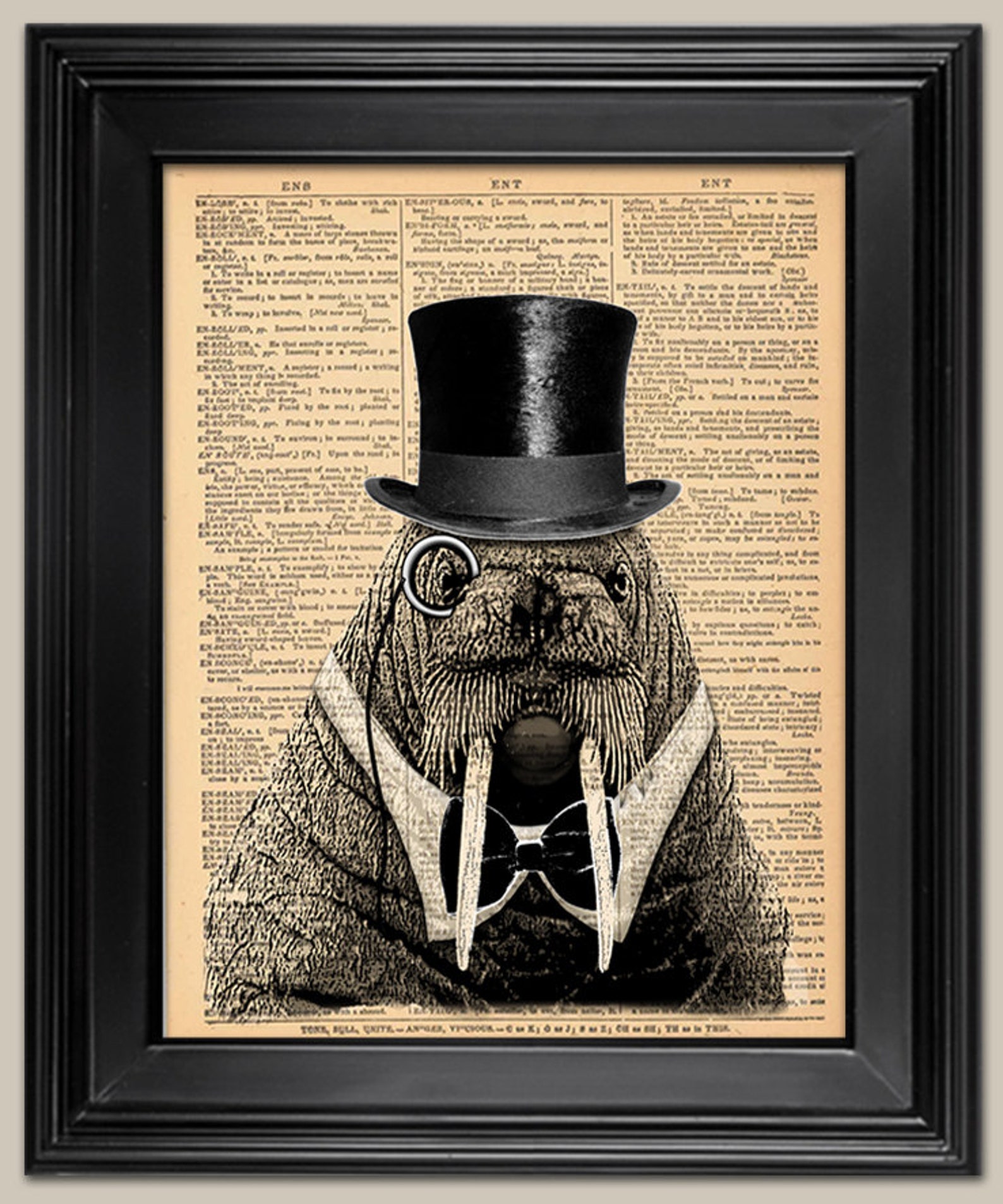 Mr Walrus tinta dibujo arte impresión. Impresión de arte de - Etsy México