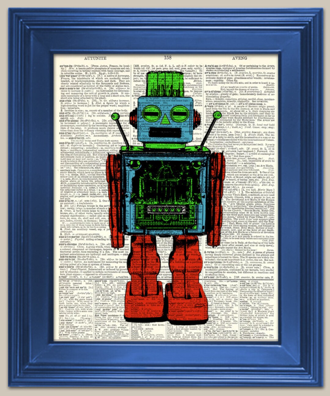 Toy Robot Vintage Book Page Art Print. Print on Book Page. - Etsy