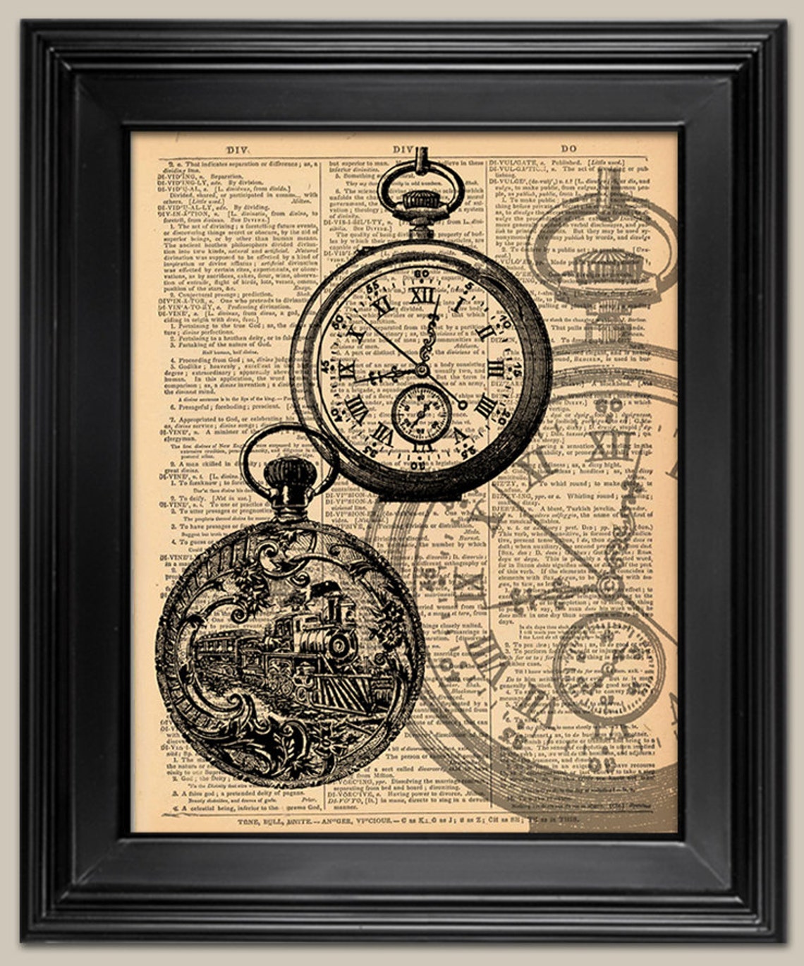 Pocket Watch Vintage Art Print. Vintage Book Page Art Print. - Etsy
