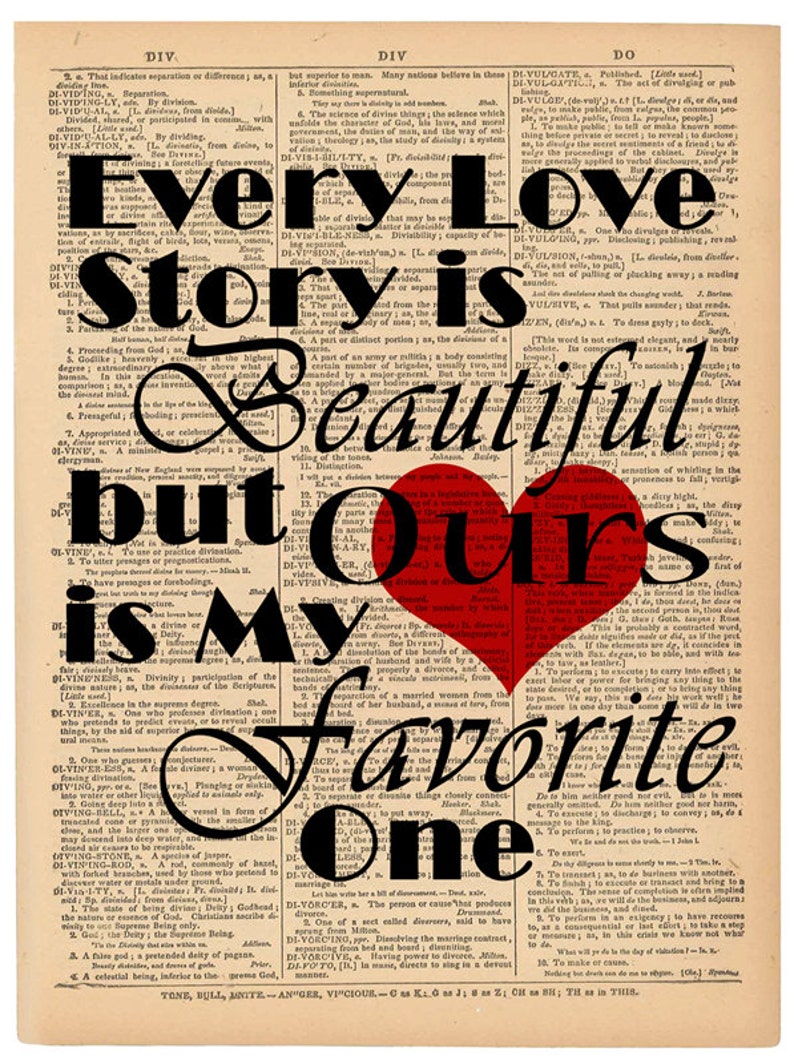 Words of Love. Great Valentines Day Gift. Vintage Book Page - Etsy