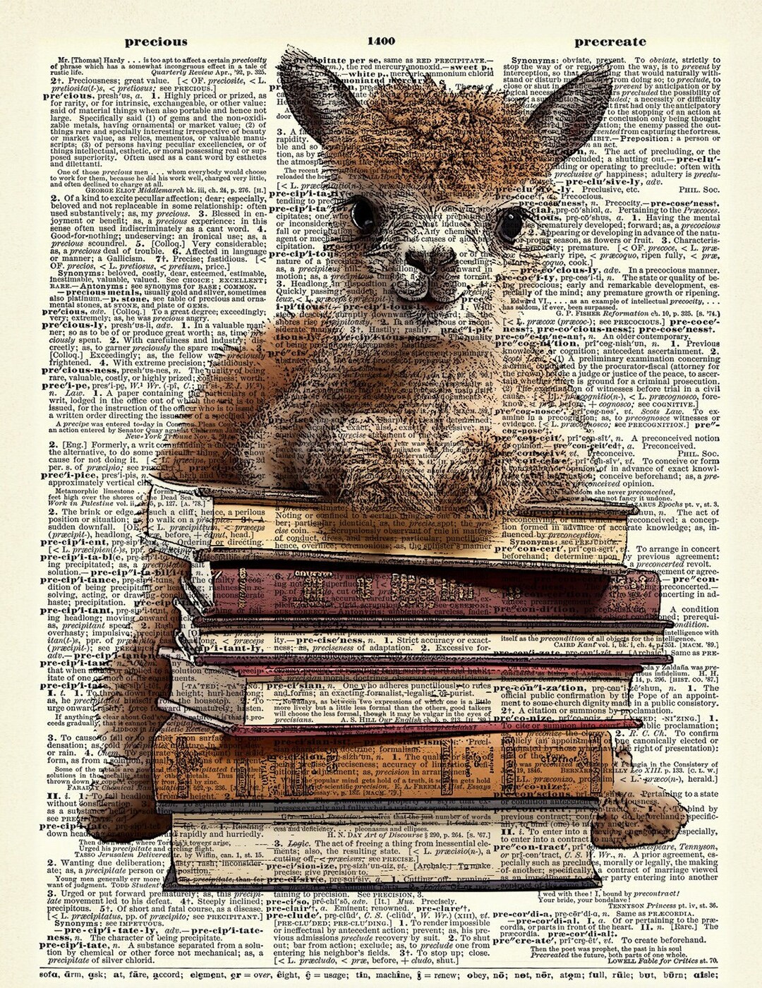 Llama on Book Stack. Wall Art. Cute Llama Print Has the Look of an Ink ...