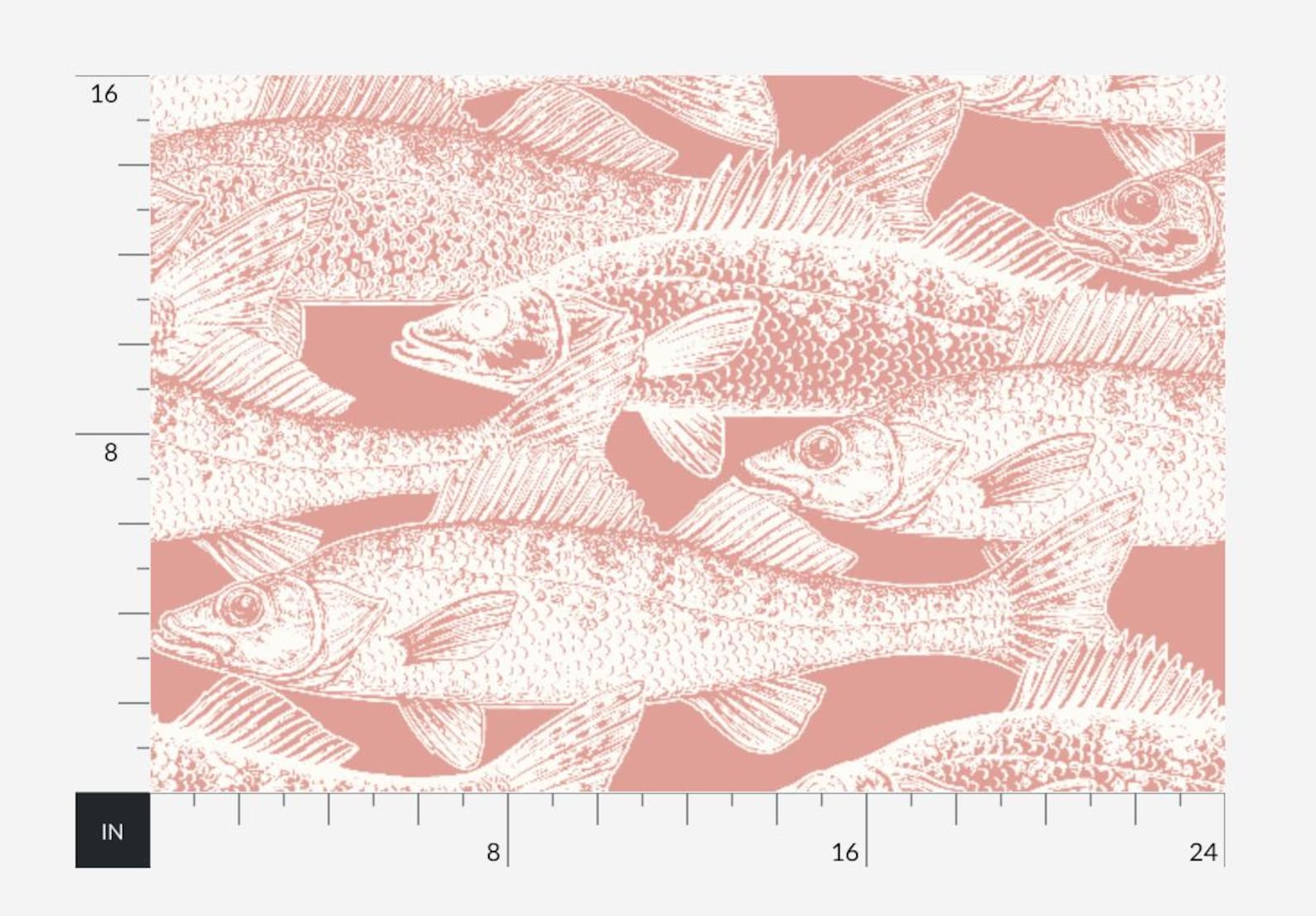 Minnesota Walleye Wallpaper in Coral Clay and Cream - Etsy