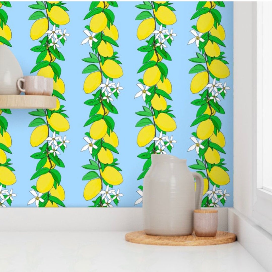 When Life Gives You Lemons Wallpaper - Sky Blue Background - Etsy
