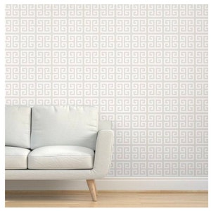 Traditional Greek Key Wallpaper in Custom Beige and Ivory - Etsy