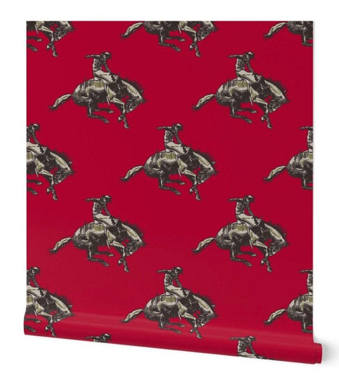 Red Rodeo Cowboys Wallpaper - Etsy