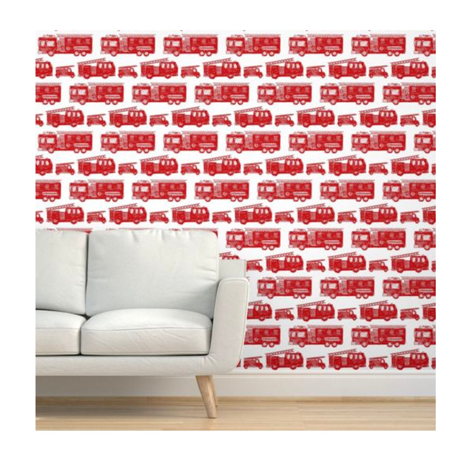 Red Fire Engine Wallpaper - Etsy