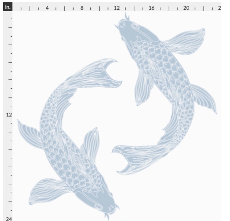 Classic Koi Fish Illustration Wallpaper Beach House Blue on - Etsy