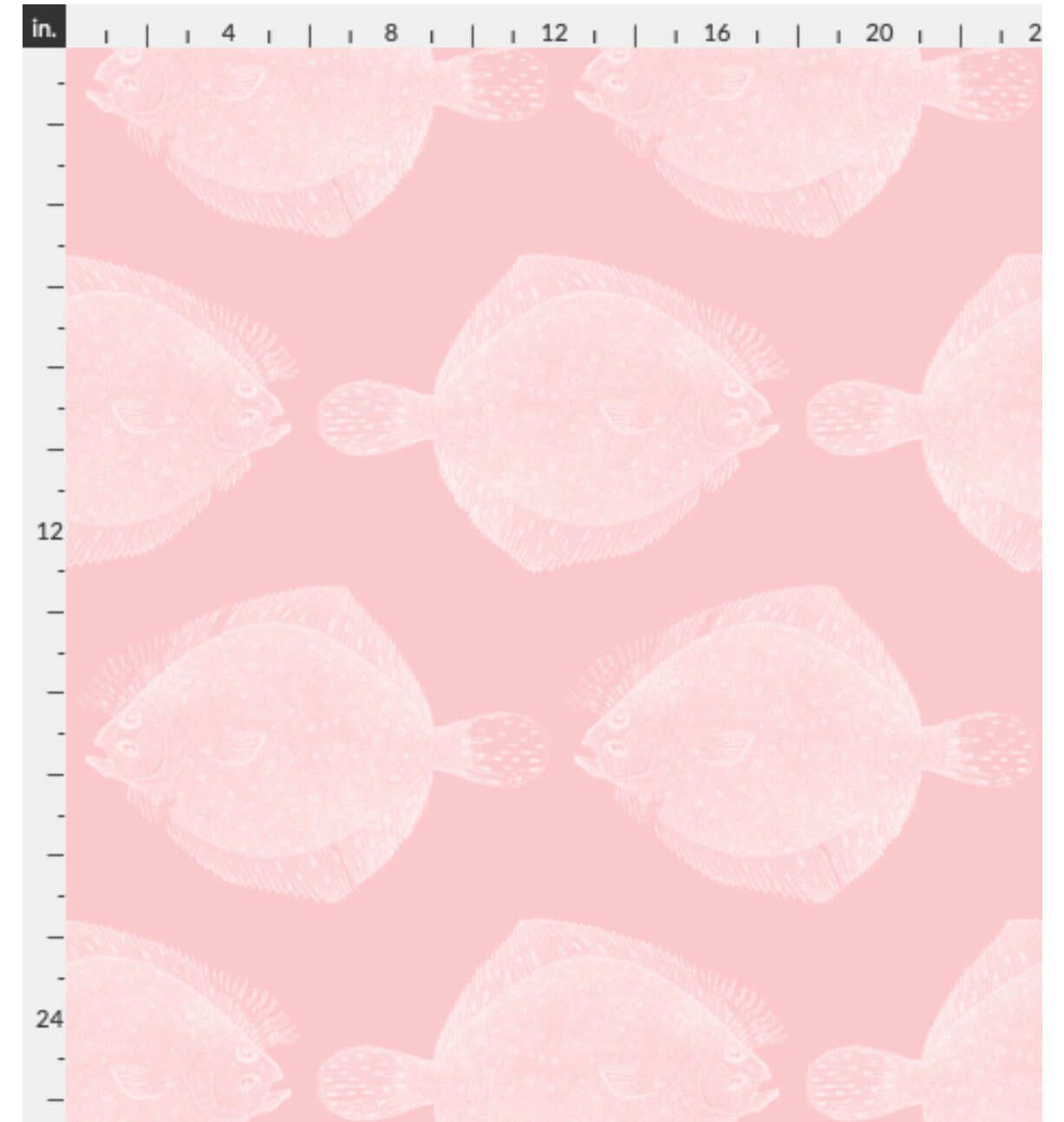 Vintage Flounder Fish Illustration Wallpaper Pink and White - Etsy