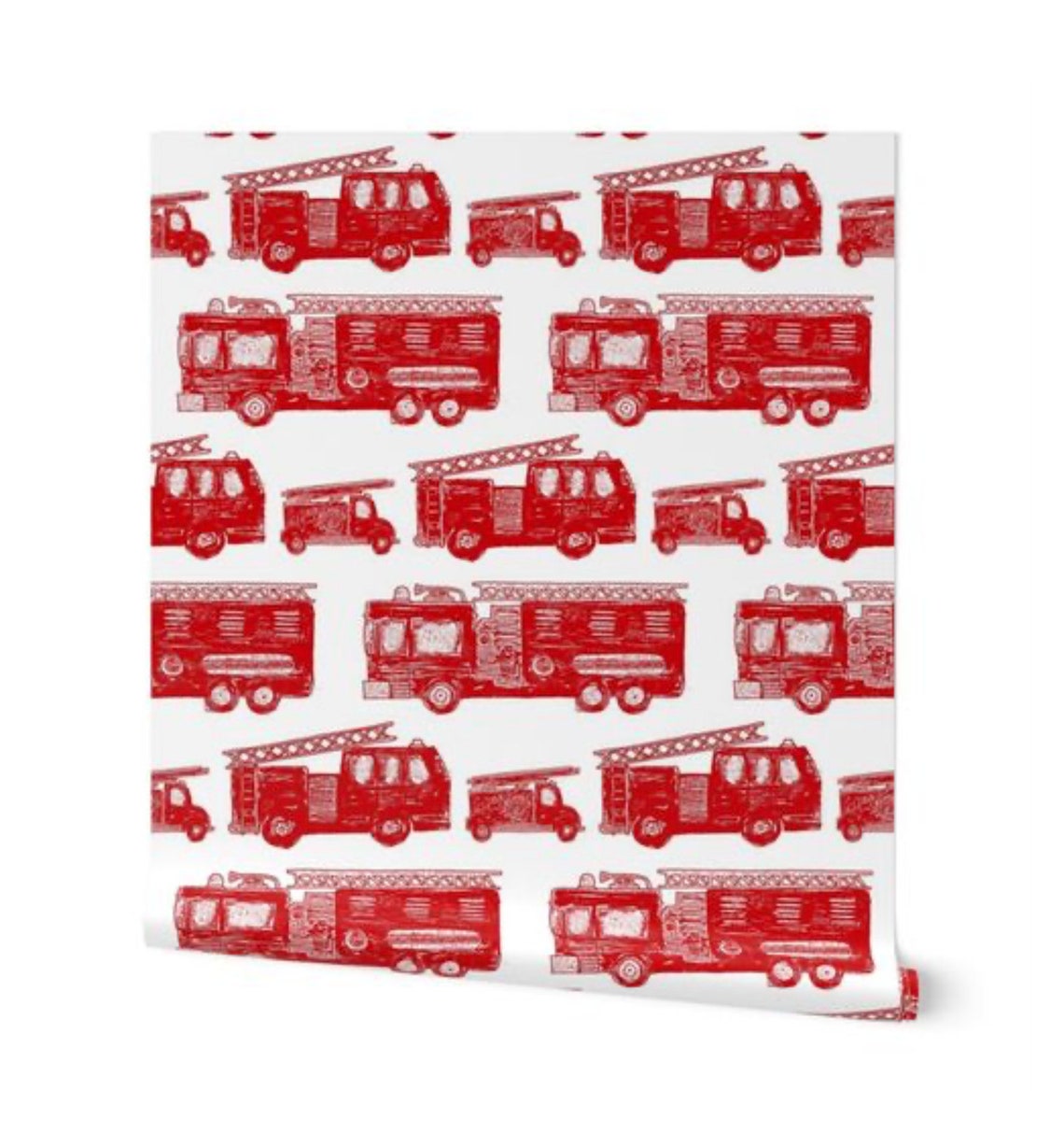 Red Fire Engine Wallpaper - Etsy
