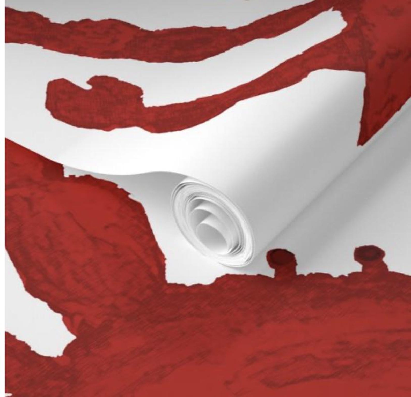 JUMBO Red Crab Wallpaper - Red and White - Etsy