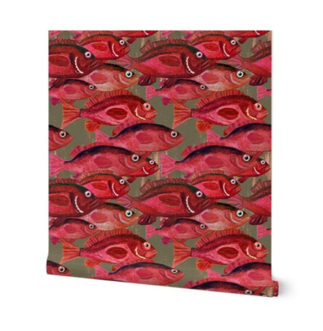 Red Snapper Fish Wallpaper - Mid-size Scale - Etsy