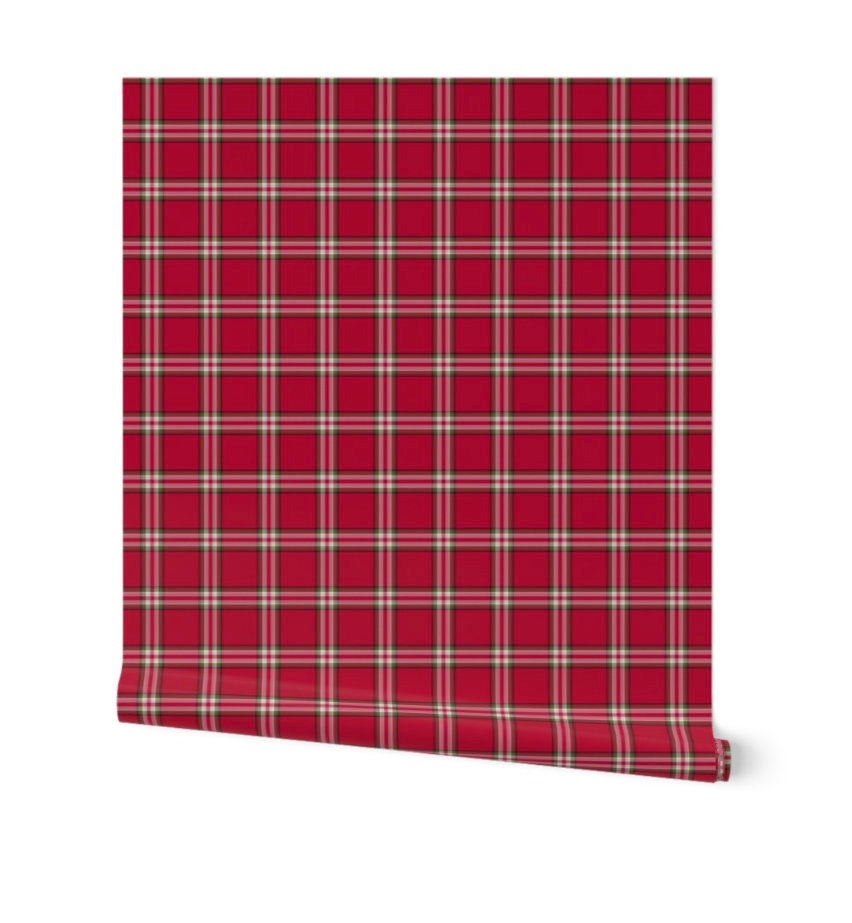 Red Rodeo Plaid Wallpaper - Etsy