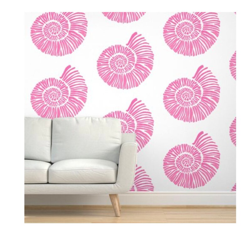 Hot Pink Nautilus Shell Wallpaper: Removable Peel and Stick Options - Etsy