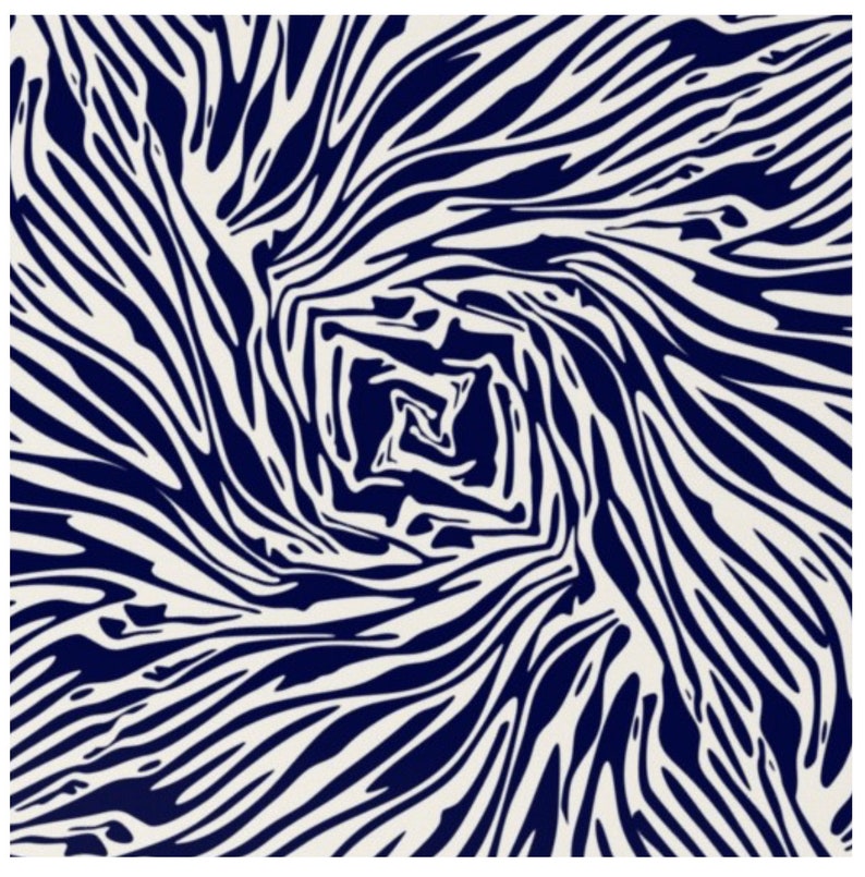 Zebra Swirls Wallpaper Navy Blue & White Large Scale - Etsy