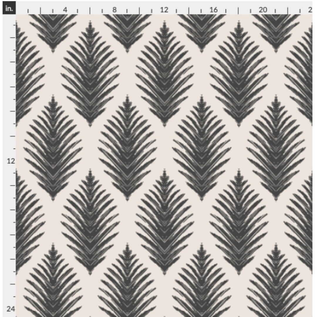 Stag Leaves Ikat Wallpaper in Charcoal Gray and Ivory - Etsy