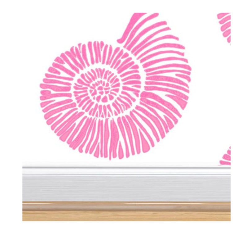 Hot Pink Nautilus Shell Wallpaper: Removable Peel and Stick Options - Etsy
