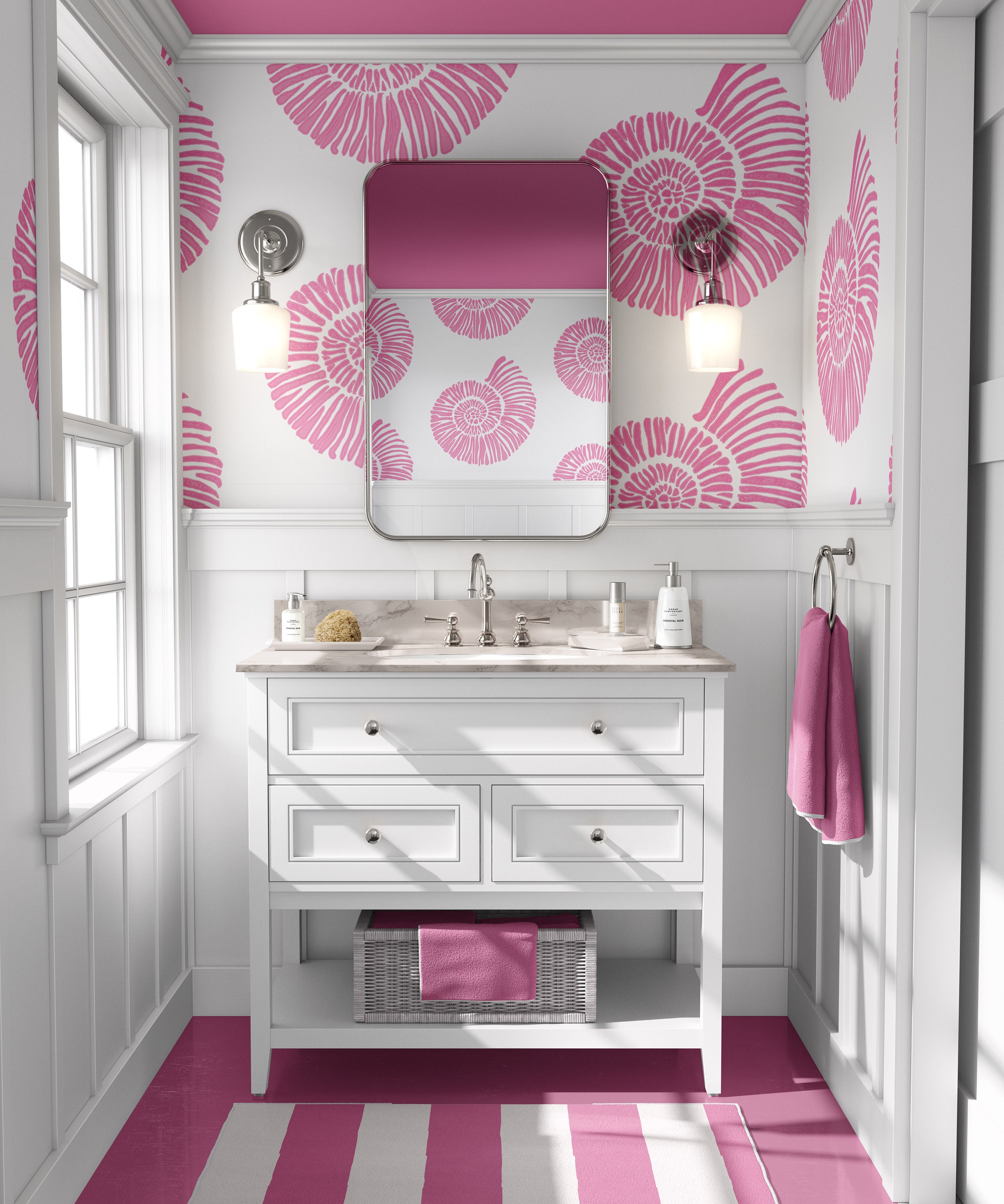 Hot Pink Nautilus Shell Wallpaper: Removable Peel and Stick Options - Etsy