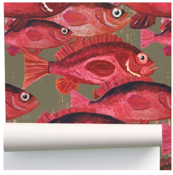 Red Snapper Fish Wallpaper Large Scale | Etsy