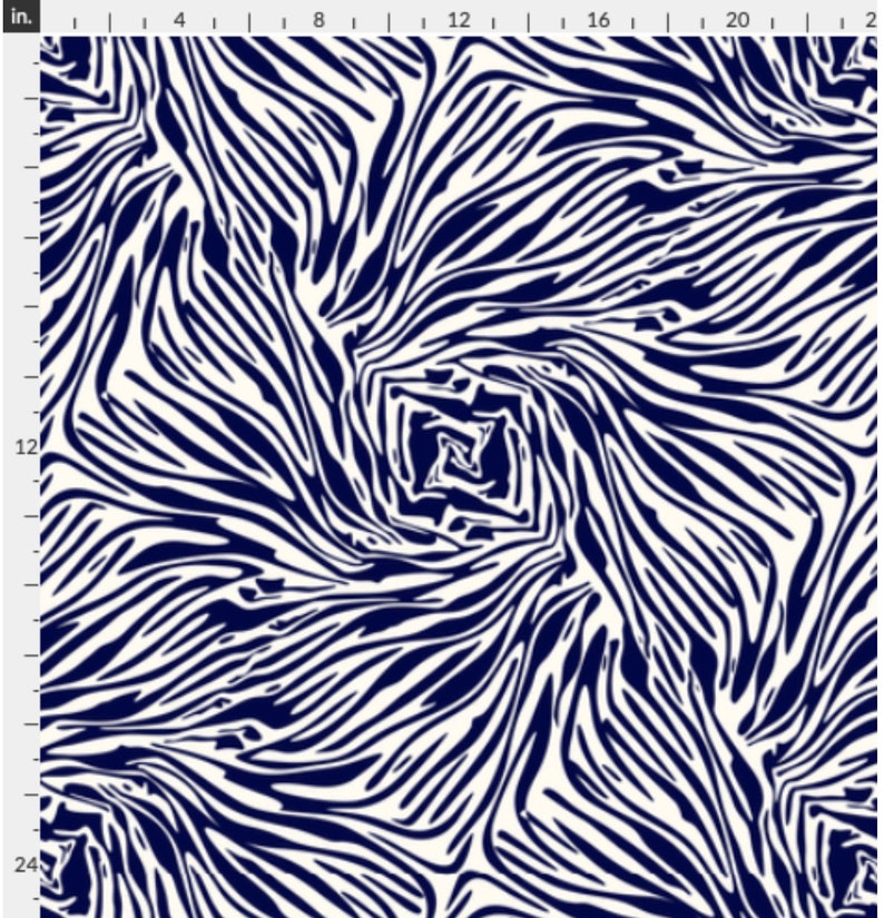 Zebra Swirls Wallpaper Navy Blue & White Large Scale - Etsy