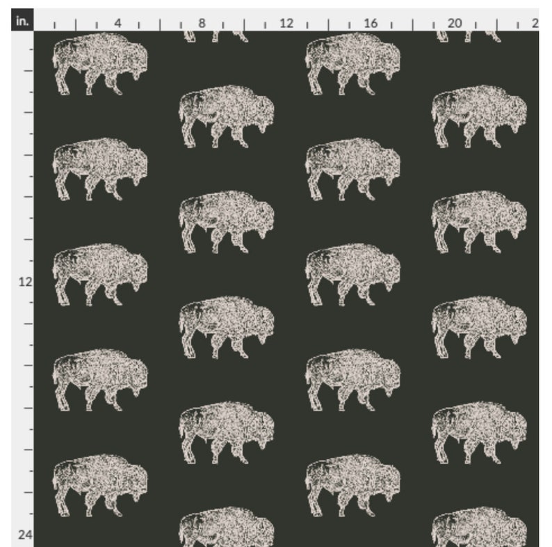 Buffalo Wallpaper: Charcoal Grey Bison Silhouette (pre-pasted & Peel ...