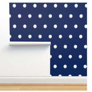Scribble Polka Dot Wallpaper Navy Blue and White pre-pasted and Peel ...