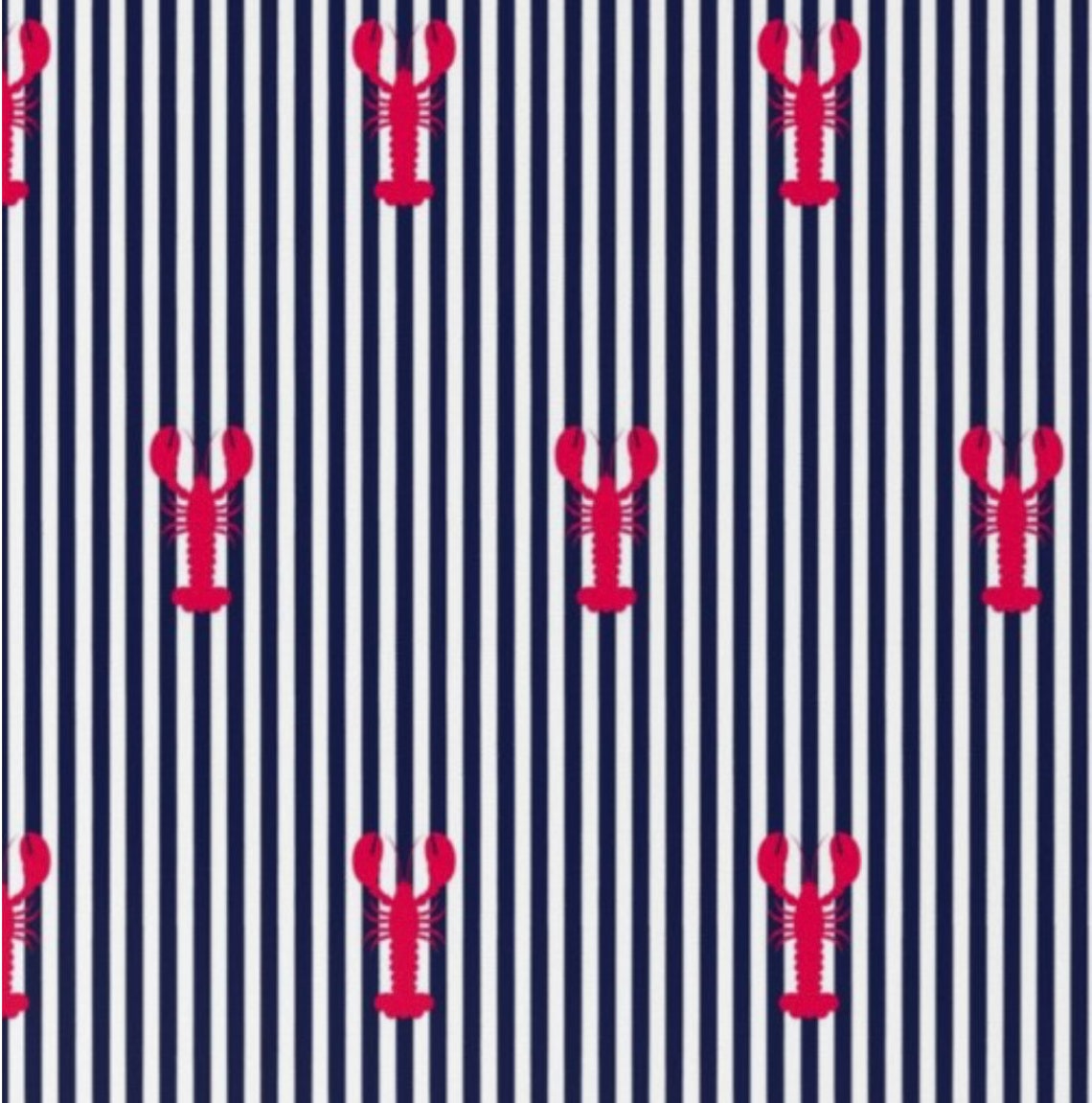 Preppy Nautical Navy Blue & White With Red Lobster Striped - Etsy
