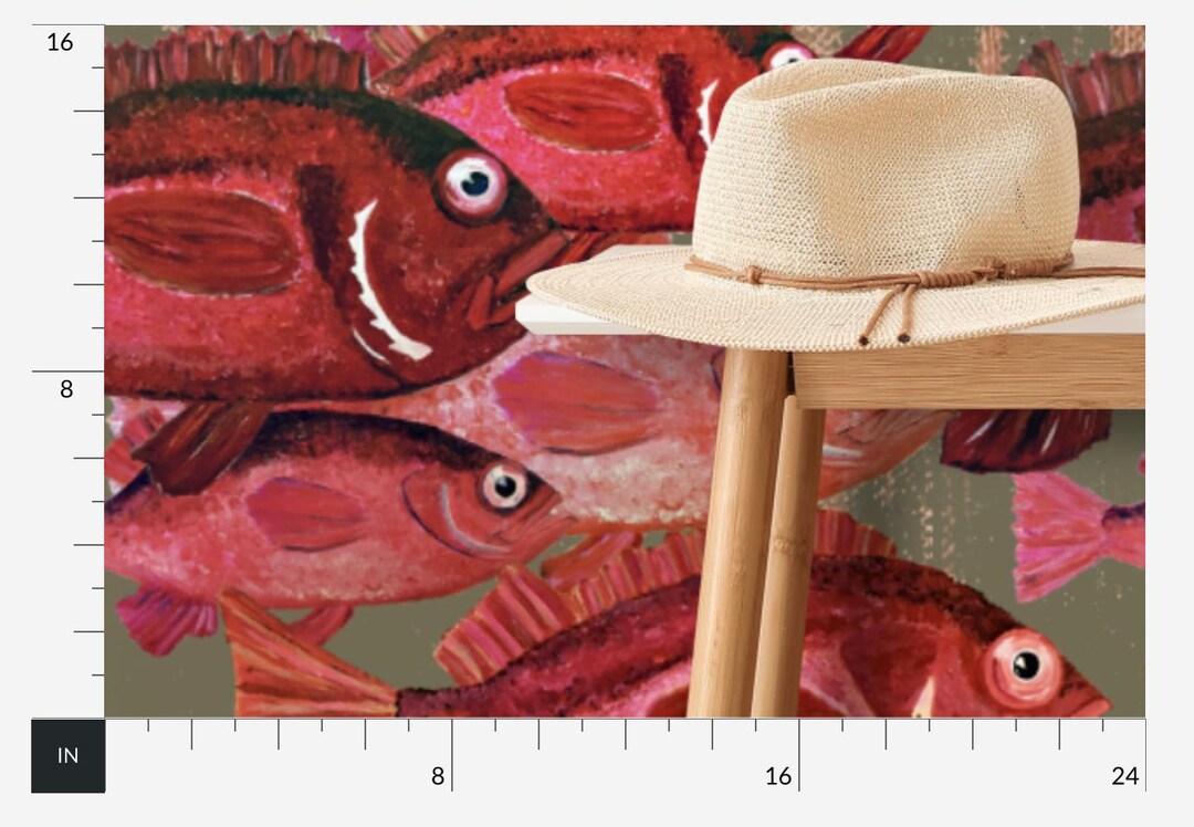 Red Snapper Fish Wallpaper - Large Scale - Etsy