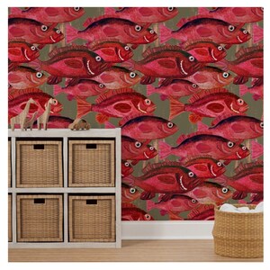 Red Snapper Fish Wallpaper - Large Scale - Etsy
