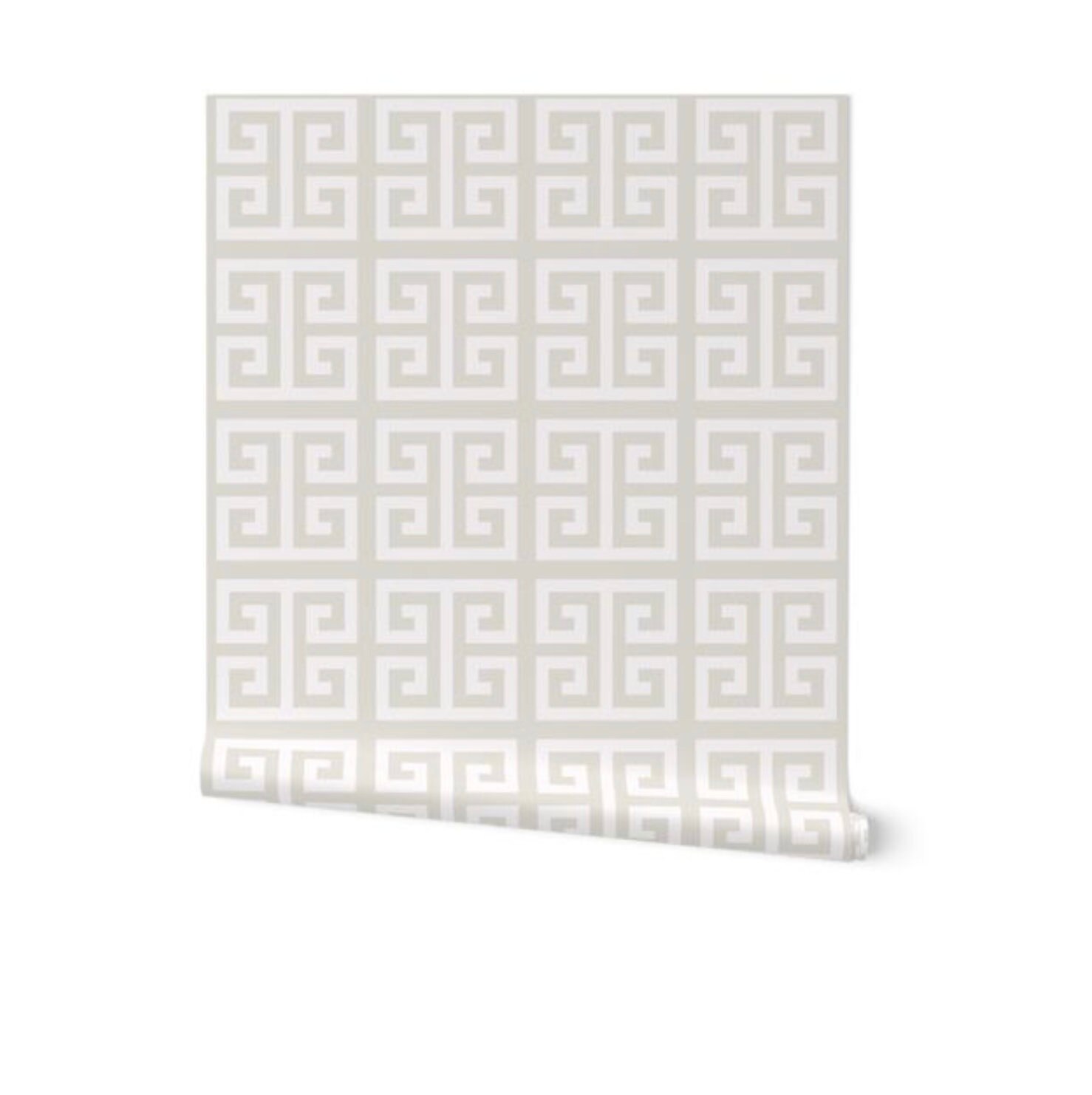 Traditional Greek Key Wallpaper in Custom Beige and Ivory - Etsy