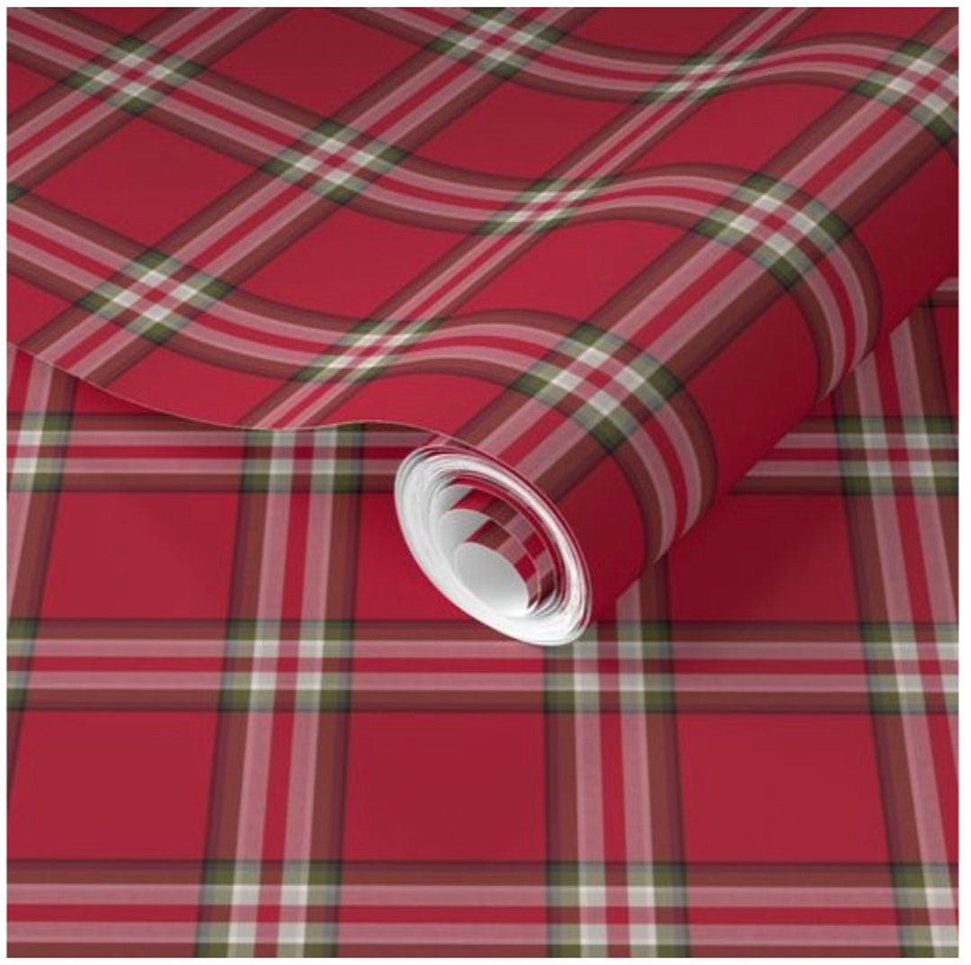 Red Rodeo Plaid Wallpaper - Etsy