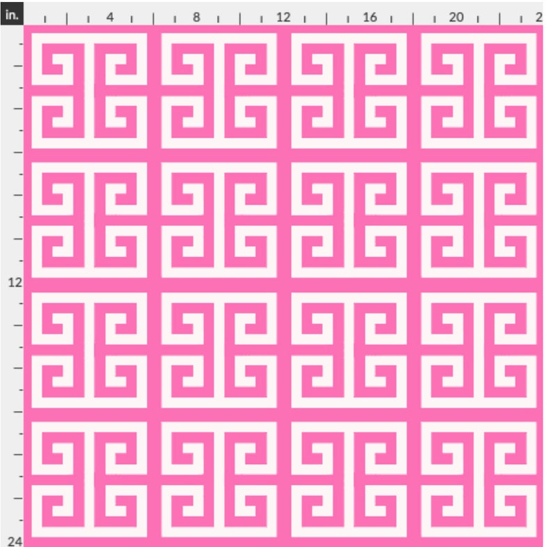 Traditional Greek Key Wallpaper in Hibiscus Pink and White - Etsy