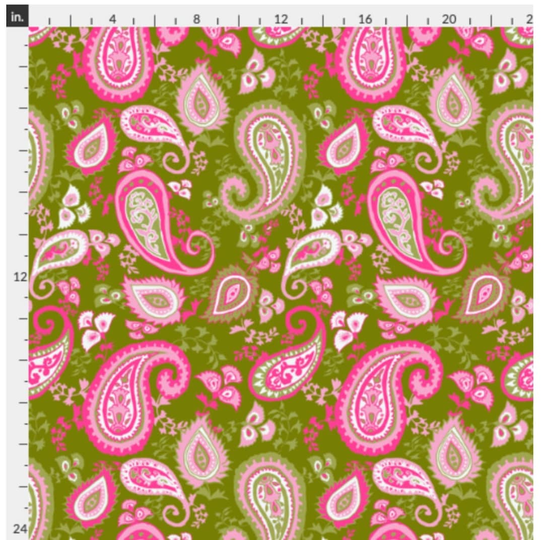 Pink And Green Paisley Wallpaper