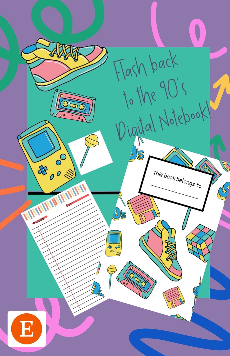 Digital Notebook Flash Back to the 90s - Etsy