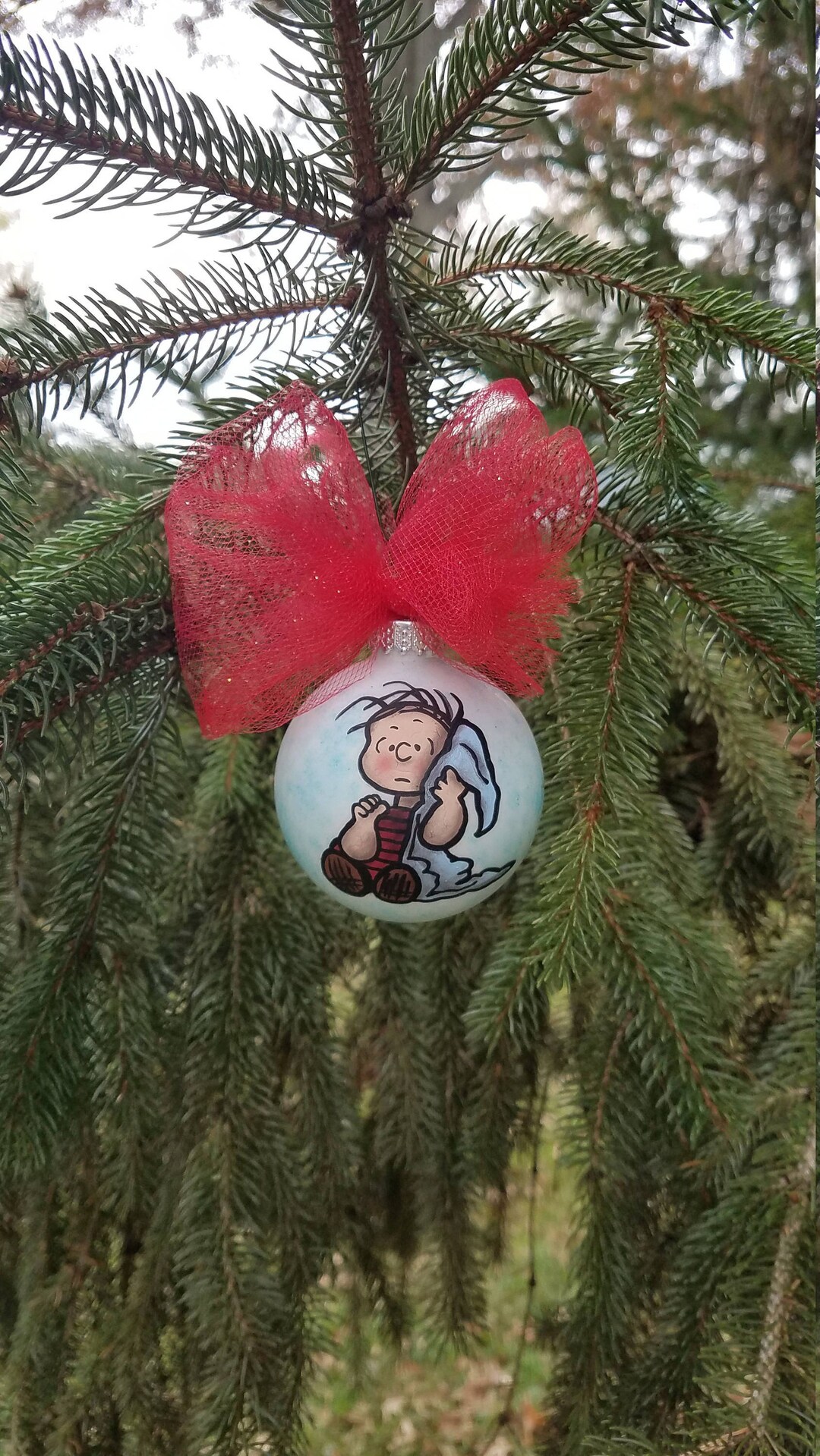 Freehand Painted Linus Van Pelt Ornament, Hand Drawn Peanuts Charlie ...