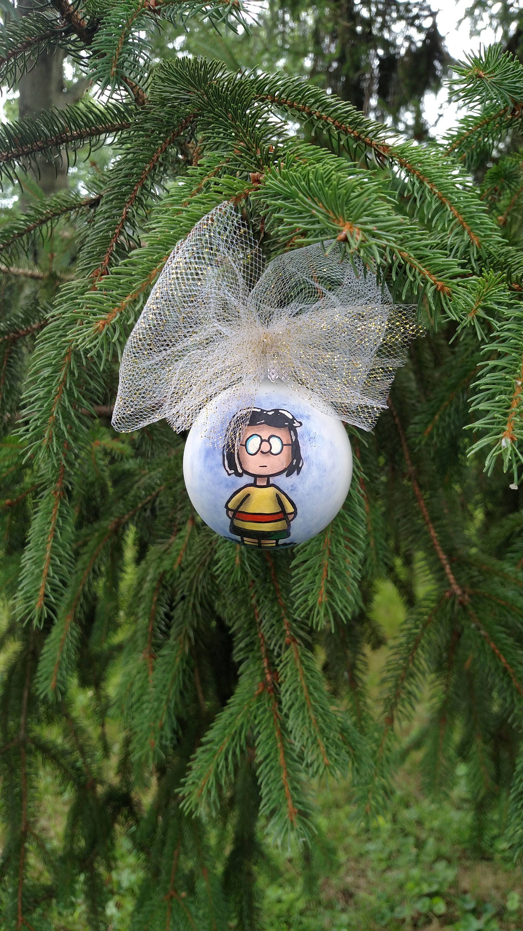 Marcie Ornament hand drawn hand made hand painted peanuts | Etsy