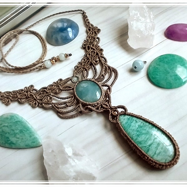 Macrame Necklace - Etsy