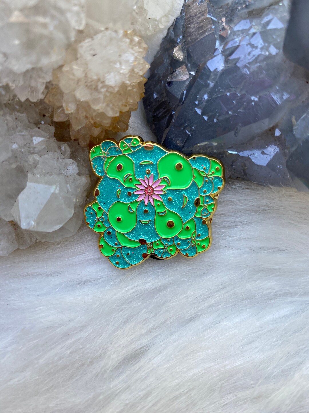 Peyote Cactus Buttons Soft Enamel Pin 1.25 Inches With Glitter - Etsy