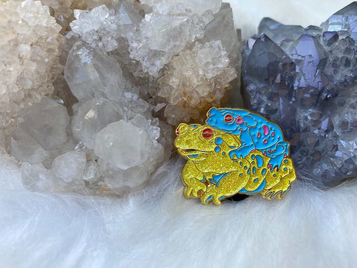 Colorado River Toad Frogs Enamel Pin Gold With Glitter 1.25 Inches - Etsy