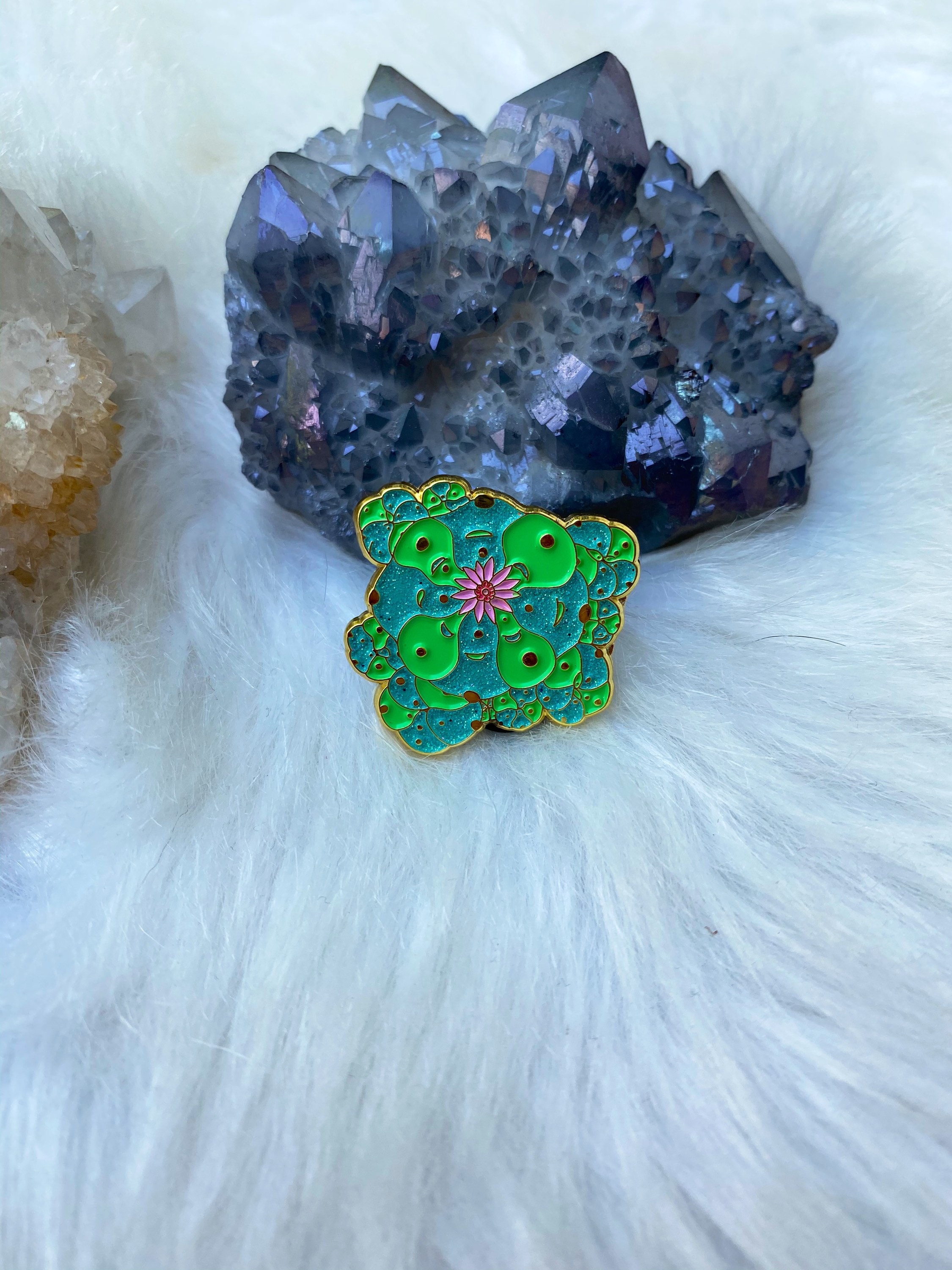 Peyote Cactus Buttons Soft Enamel Pin 1.25 Inches With Glitter - Etsy ...