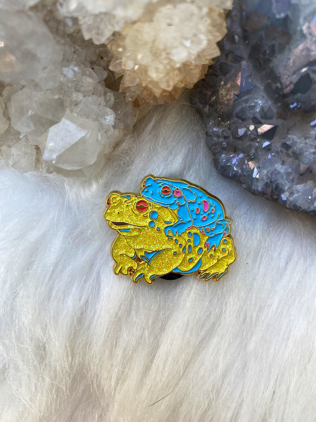 Colorado River Toad Frogs Enamel Pin Gold With Glitter 1.25 Inches - Etsy