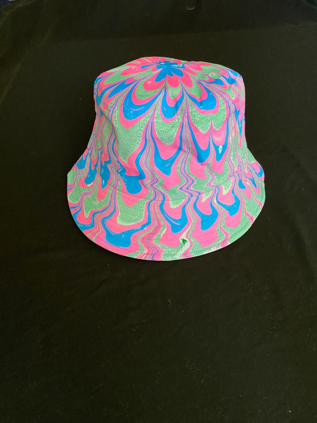 Spring Flowers Marbled Psychedelic Bucket Hat Ebru Suminagashi - Etsy