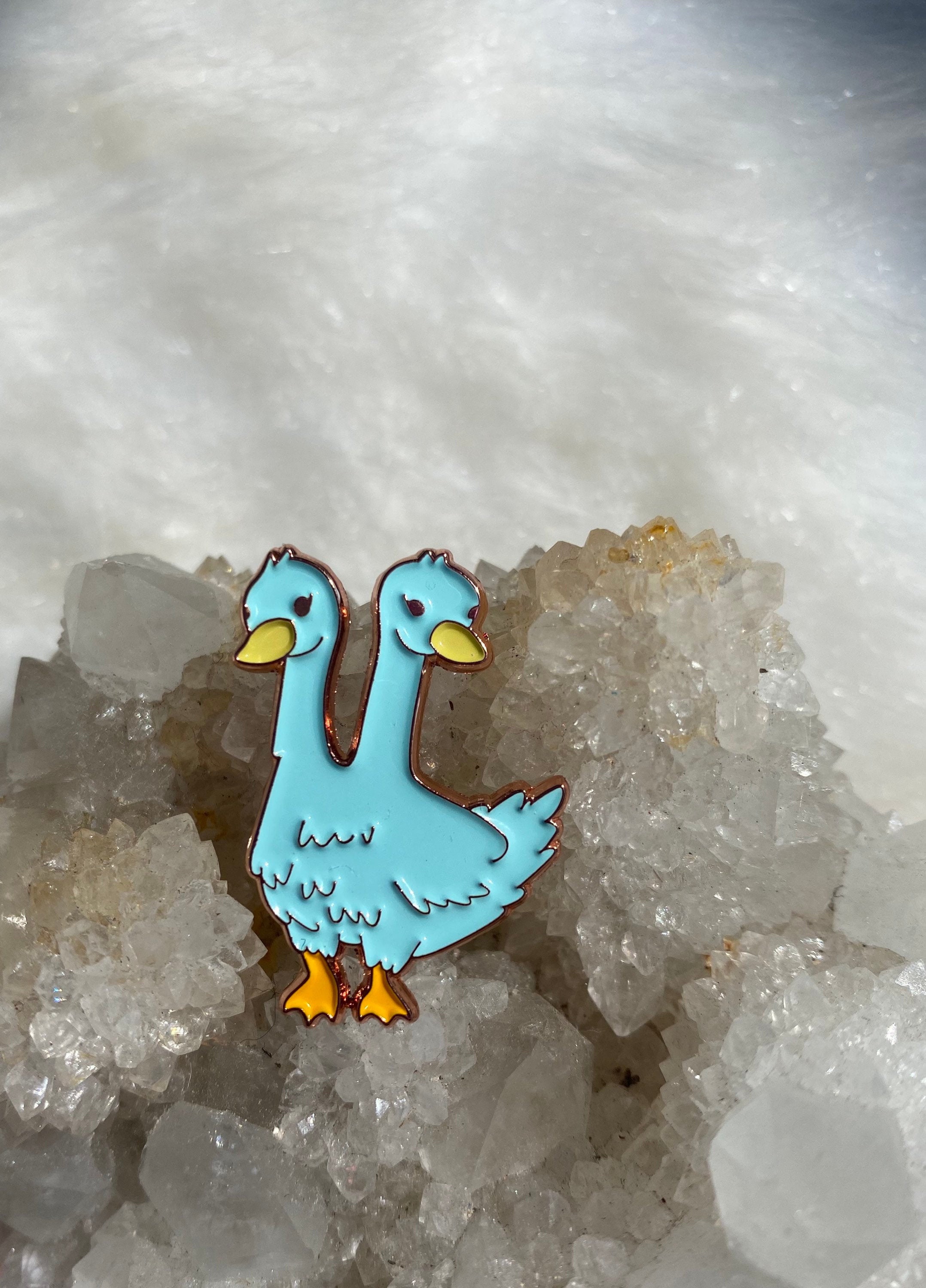 Cute Magical Two Headed Duck Enamel Pin 1.25 Inches - Etsy