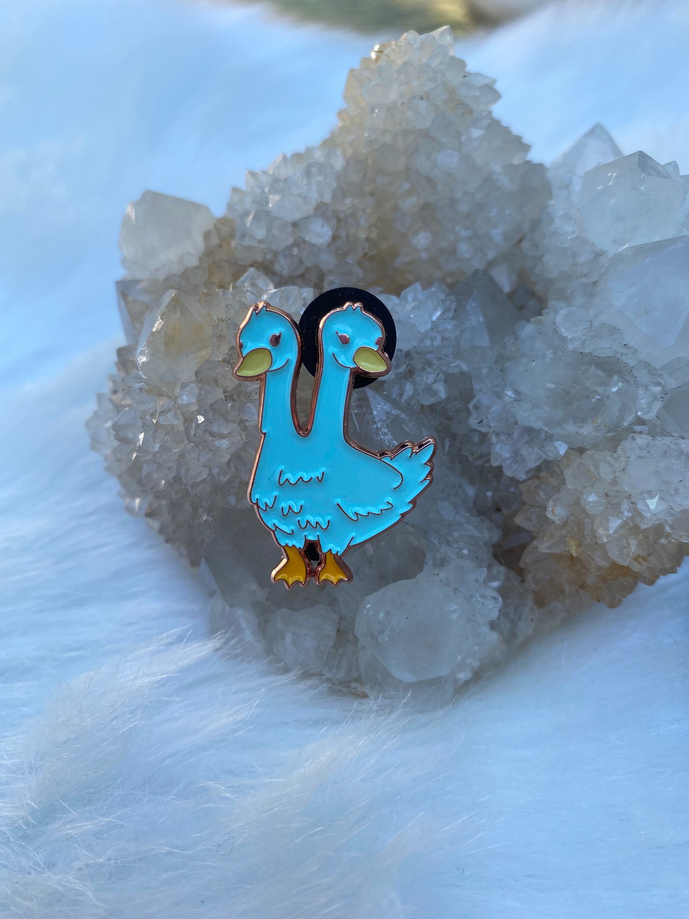 Cute Magical Two Headed Duck Enamel Pin 1.25 Inches - Etsy