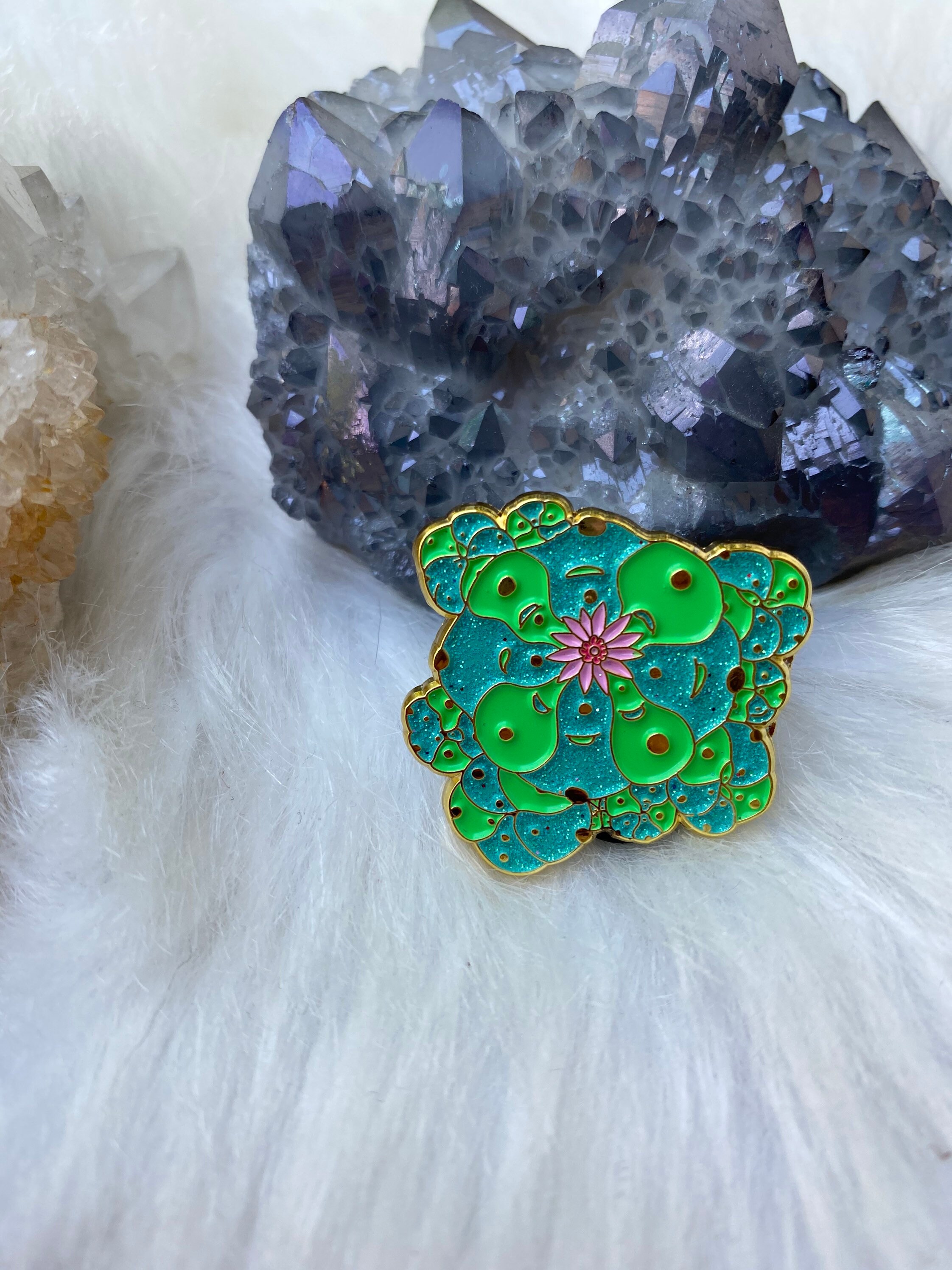 Peyote Cactus Buttons Soft Enamel Pin 1.25 Inches With Glitter - Etsy ...
