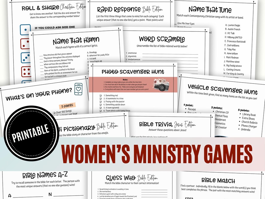 Christian Women's Ministry Game Bundle, Bible Games, Church Fellowship ...
