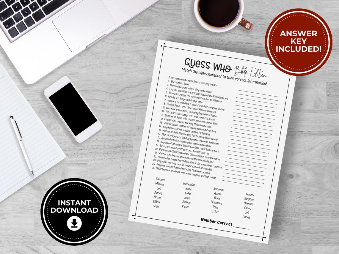 Guess Who Christian Ministry Game, Bible Games, Christian Printable ...
