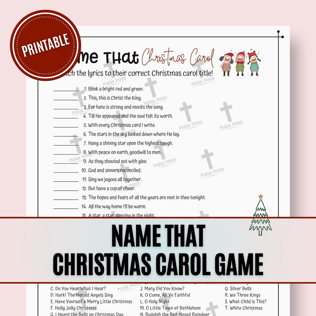 Name That Christmas Carol Game (printable) - Etsy