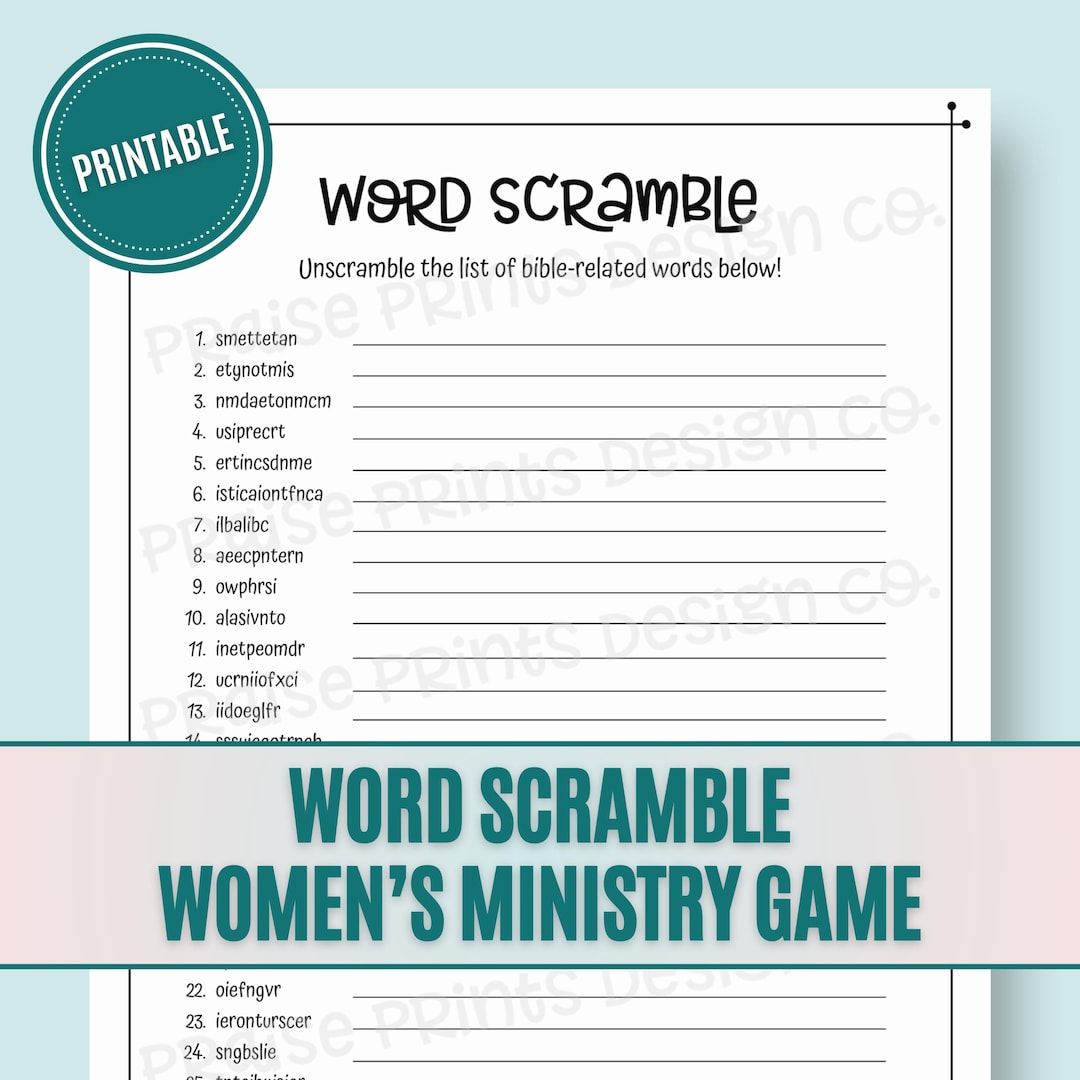 Word Scramble Women's Ministry Game, Bible Games, Christian Printable ...