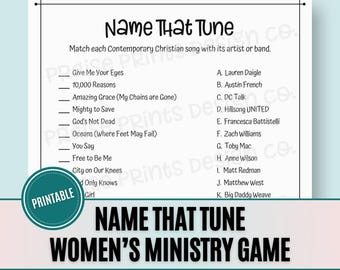 Name That Hymn Women's Ministry Game, Bible Games, Christian Printable ...